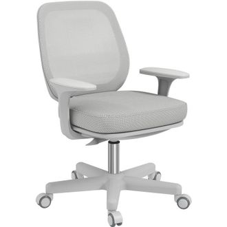 Vinsetto Vinsetto - Chaise de bureau ergonomique hauteur réglable pivotante 360° revêtement maille gris