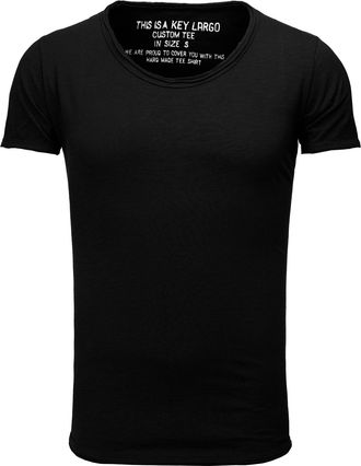 Key Largo Key Largo Herren T-Shirt Basic BREAD NEW Einfarbig Used Look gut kombinierbar, Grösse:M, Farbe:Schwarz