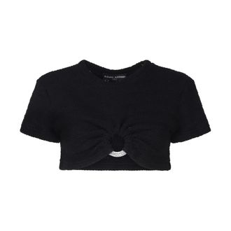 Alberto Audenino Cropped Pullover mit Cut-Out Detail - - Tops - Damen - Schwarzk - L