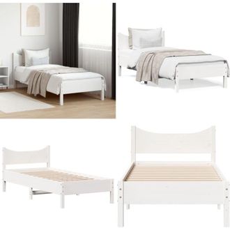 vidaXL Massivholzbett ohne Matratze Wei&szlig; 75x190 cm Kiefernholz - Bettrahmen - Holzbett - Kiefernholzbett - Doppelbett - Wei&szlig;es Bett - Home & Living