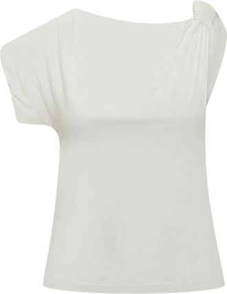 Pinko Pinko, Femme, Blouses et Chemises, Blanc, Taille: 40 FR Top asym&eacute;trique avec drap&eacute;