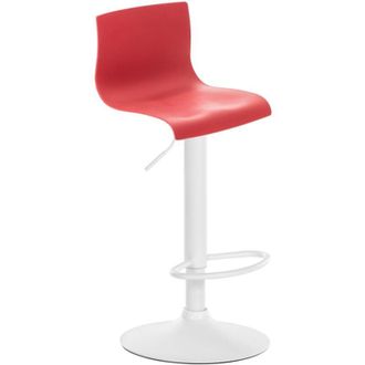 Clp Barhocker Hover Kunststoff rot Metall matt weiss