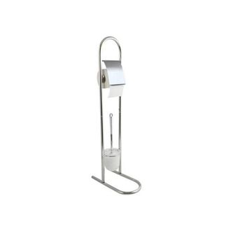 MSV 140383 Stand WC Garnitur WC B&uuml;rste Toilettenb&uuml;rste Klob&uuml;rste aus Edelstahl 16x30x83cm