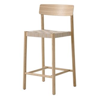 & Tradition Tabouret de bar sangles naturelles 65 cm Betty TK12 en ch&ecirc;ne & Tradition