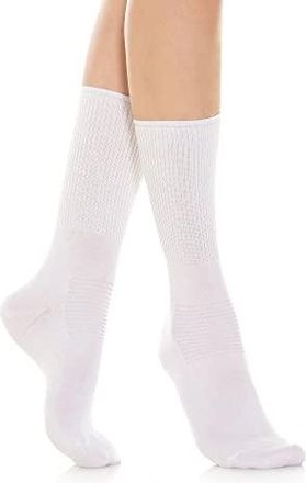 Relaxsan 560 (1 Paire - Blanc 4/L) Chaussettes Diabétiques, Homme Femme, sans Élastique, sans Couture, pour Pieds Sensibles, Coton et Crabyon