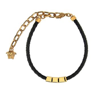 Versace Homme, Accessoires, Jaune, Taille: ONE Size Greca Leather Bracelet