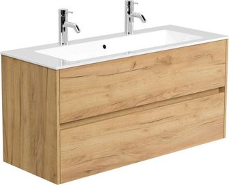 Magnolia Home Doppelbadm&ouml;bel Taifun mit Waschtisch 120 cm 2 Greifraum SoftClose Ausz&uuml;ge eiche