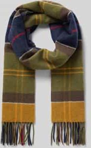Barbour Schal aus Lammwolle mit Fransenabschluss