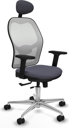 Piqueras y Crespo Gepolsterter B&uuml;rostuhl mit 2D-Armen, h&ouml;henverstellbarer Lendenwirbelst&uuml;tze und festem Kopfteil, ausgestattet mit Syncro/Traslack und injiziertem Schau