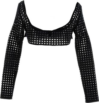Giambattista Valli Macram&eacute; Bow Blouse - Black