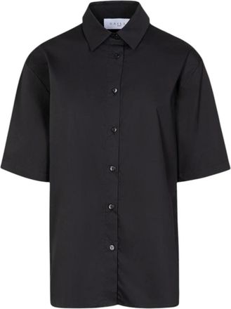 Ga&euml;lle Paris Femme, Blouses et Chemises, Noir, Taille: 42 FR Camicia Over Mezza Manica In Cotone