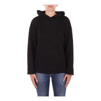 Dondup Femme, Sweatshirts et sweats &agrave; capuche, Noir, Taille: 40 FR Sweat &agrave; capuche noir avec logo au dos
