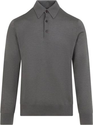 Ermenegildo Zegna Homme, Tops, Gris, Taille: L Polo en cachemire et soie