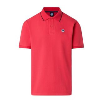 North Sails Polo-Shirt aus Bio-Baumwolle mit gestreiftem Kragen - - Tops - Herren - Rosa - XL