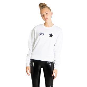 Chiara Ferragni Crewneck Sweatshirt mit Logo - - Sweatshirts & Hoodies - Damen - Wei&szlig; - S