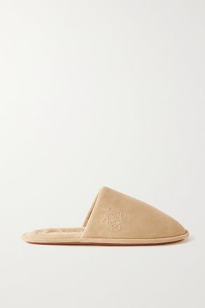 Loewe Slippers Aus Veloursleder - Neutral
