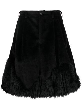 Comme Des Garçons short à design plissé - Noir