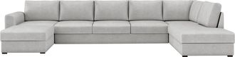 Mirjan24 Ecksofa Wilma Large Premium, 2 Bettkasten und Schlaffunktion Schlafsofa Bettsofa Eckcouch Polsterecke Sofa Couch Wohnlandschaft (Zoya 01, Seite: Recht