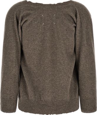 Maison Margiela Womens Brown Virgin Wool Cardigan Clothing