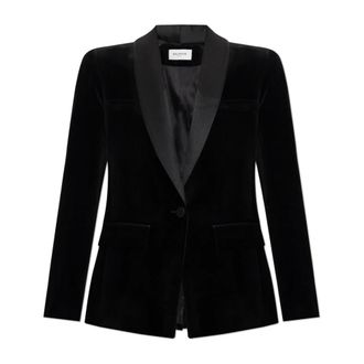 Balmain Samt-Blazer mit Einzelschlitz - - Jackets - Damen - Schwarzk - M