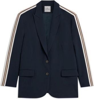 Summum Femme, Vestes, Bleu, Taille: 42 FR Blazer avec bande M&eacute;lange de viscose