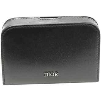 Dior Porte-cartes en cuir de veau Pre-owned - Femme - Pre-owned - Noir - Taille: ONE Size