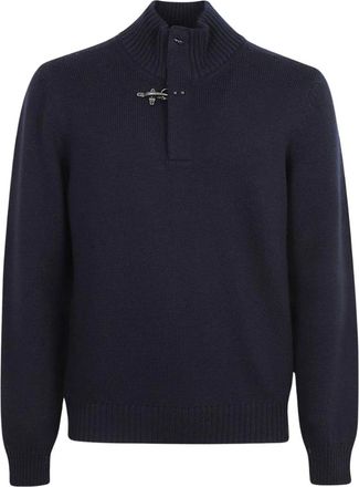 Fay Homme, Pulls, Bleu, Taille: 2XL Pull Gancio avec &eacute;cussons aux coudes