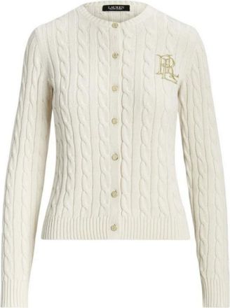 Ralph Lauren Femme, Pulls, Beige, Taille: 42 FR Classic Cable Knit Cardigan
