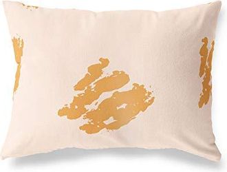 Bonamaison Le Jardin du Lin Kissen Zierkissenbezug Orange-Off Weiß Kissenbezug, Weich Bequem, Für Zuhause Autos Büro Sofa Wohnzimmer Couch Schlafzimmer Dekor, 35