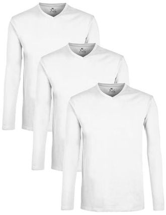 Lower East Lot de 3 t-Shirts à Manches Longues pour Homme, Blanc., 3XL
