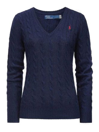 Polo Ralph Lauren Pull &Agrave; Col V - Bleu Fonc&eacute;