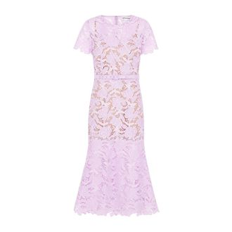 Self Portrait Femme, Robes, Violet, Taille: 34 FR Robe Midi Ceinture Dentelle Florale