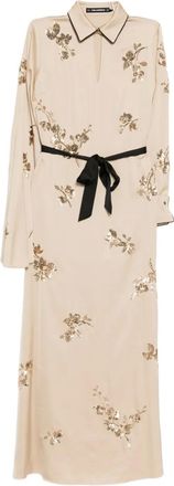 Karl Lagerfeld sequin-embellished satin dress - Nude