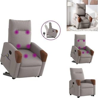 vidaXL Massagesessel mit Aufstehhilfe Taupe Stoff - Massagesessel Mit Aufstehhilfe - Massagesessel - Relaxsessel - Sessel