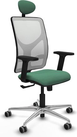 Piqueras y Crespo Schreibtischstuhl in Wassergr&uuml;n, mit 2D-Armlehnen, h&ouml;henverstellbarer Lendenwirbelst&uuml;tze und festem Kopfteil, ausgestattet mit 3 Positionen und Schnei
