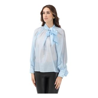 Vicolo Femme, Blouses et Chemises, Bleu, Taille: 40 FR Blouse &agrave; col nou&eacute;