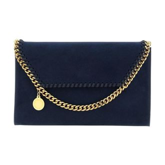 Stella McCartney Umschlag-Clutch mit Goldkette - - Bags - Damen - Blau - ONE SIZE