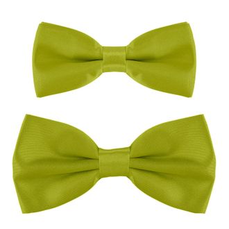 DonDon Vater-Sohn Fliegen Set im Partnerlook, bereits gebunden und verstellbar - Pistaziengr&uuml;n