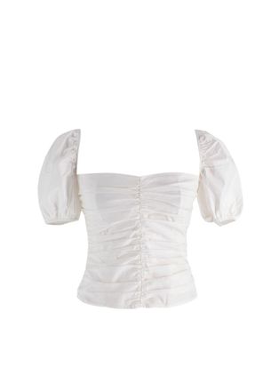 Reformation White Radish Ruched Top Size XS