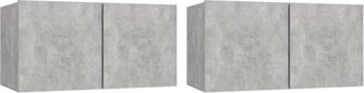 vidaXL Vidaxl - TV-Hängeschränke 2 Stk. Betongrau 60x30x30 cm