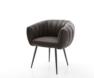 DELIFE Esszimmerstuhl Jada-Flex Mikrofaser Anthrazit Vintage 4-Fu&szlig; konisch Schwarz Taschenfederkern, Esszimmerst&uuml;hle