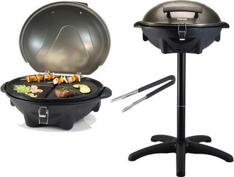 Tristar 2in1 Elektro Standgrill & Tischgrill mit Deckel & Grillzange 2200 Watt
