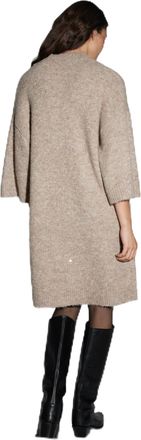 OPUS Damen Midikleid | WALIET weiches Strickkleid mit Glanz Effekt warm Taupe, 40