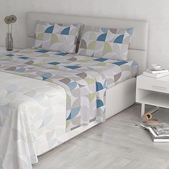Italian Bed Linen Bettwäsche -Set Baumwolle Athena, Doppelte, GIUDI Tortora