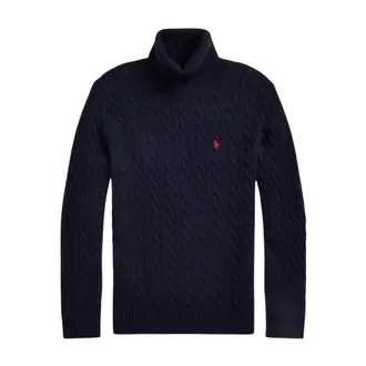 Polo Ralph Lauren Homme, Pulls, Bleu, Taille: XL Pull à col roulé en tricot tressé