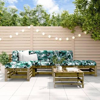 vidaXL Vidaxl - Salon de jardin 6 pcs bois de pin impr&eacute;gn&eacute;