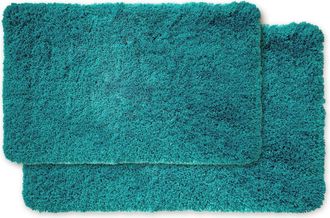 WohnDirect Premium Premium Badematten Set 2tlg. - Badvorleger Duschmatte - rutschfest & Waschbar - Badteppich, Badezimmerteppich Set Petrol - 2er Set (50x80cm + 