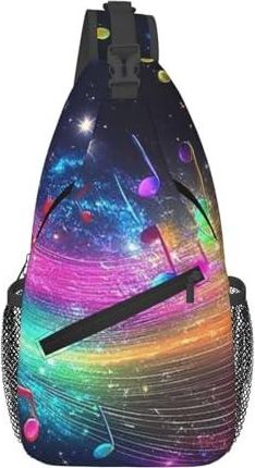 Generic Sac &agrave; bandouli&egrave;re color&eacute; avec vagues musicales - Sac &agrave; dos de voyage pour homme - Sac &agrave; dos de randonn&eacute;e