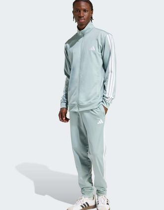 adidas adidas Performance - Sportswear - Basic - Trainingshose aus Trikot-Stoff in Wonder Sage mit den 3 Streifen-Gr&uuml;n