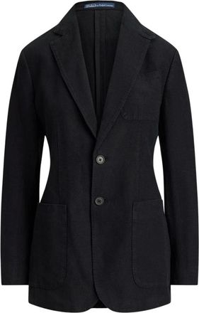 Ralph Lauren Blazer en lin simple boutonnage - Femme - Vestes - Noir - Taille: 34 FR